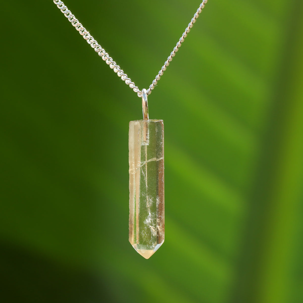 Natuurlijke Citrien Hanger - Ketting - Goud & Zilver – Monos edelstenen ...