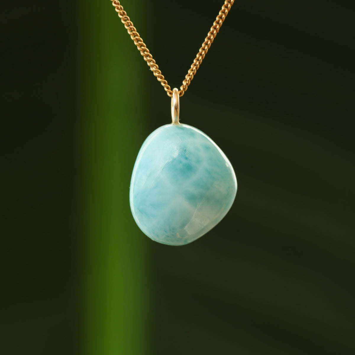 Larimar Hanger - Ketting - Goud & Zilver – Monos edelstenen sieraden