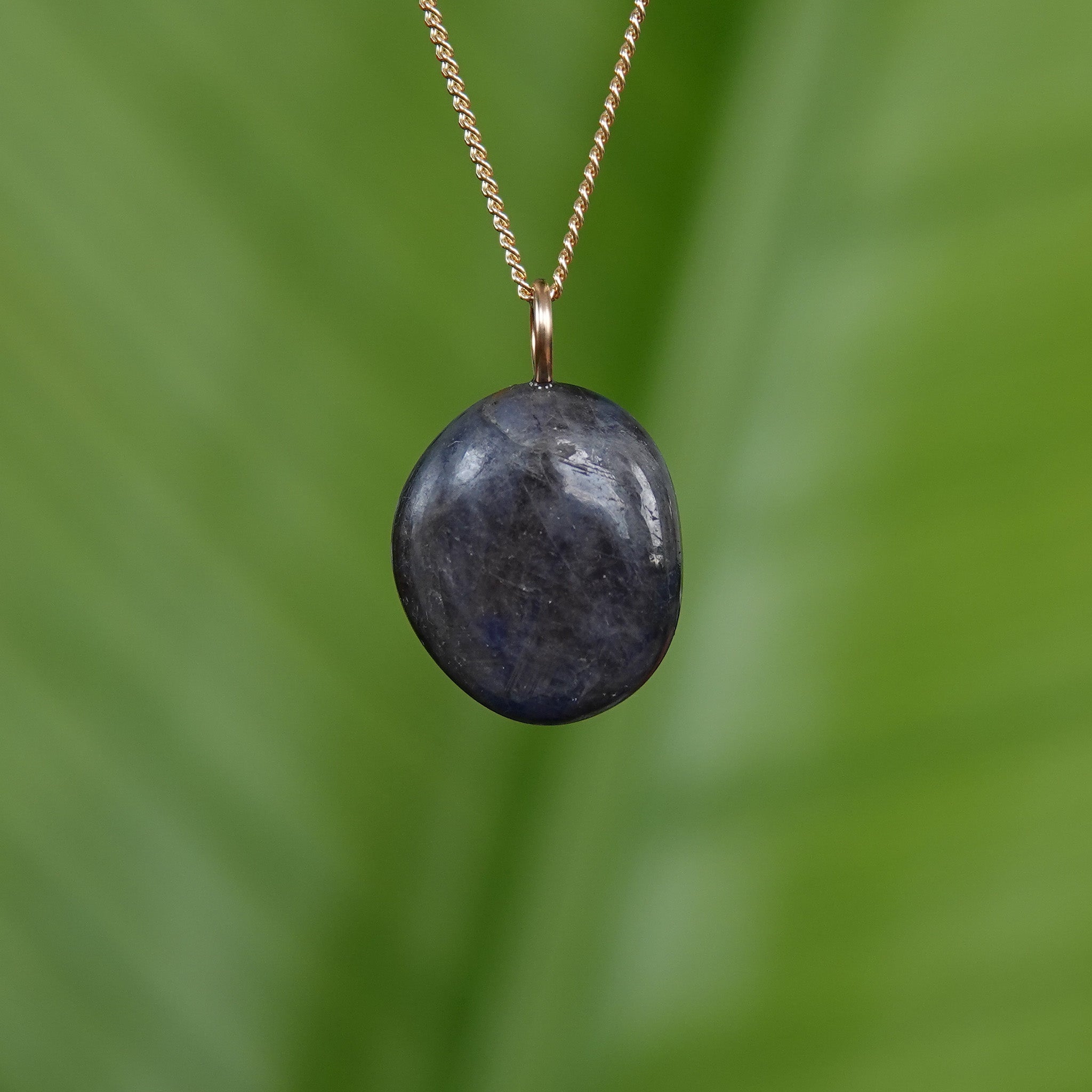 Saffier Hanger - Ketting - Goud & Zilver - Monos edelstenen sieraden